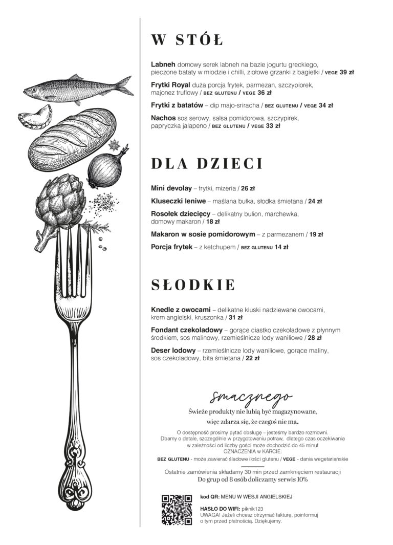 Menu – Restauracja Piknik – Grodzisk Mazowiecki